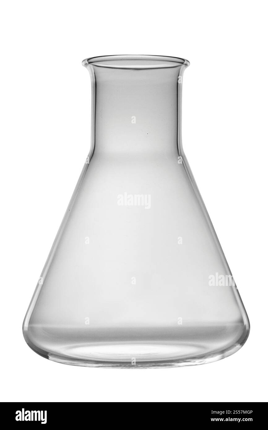 Empty triangle retort isolated on white background. Empty triangle ...