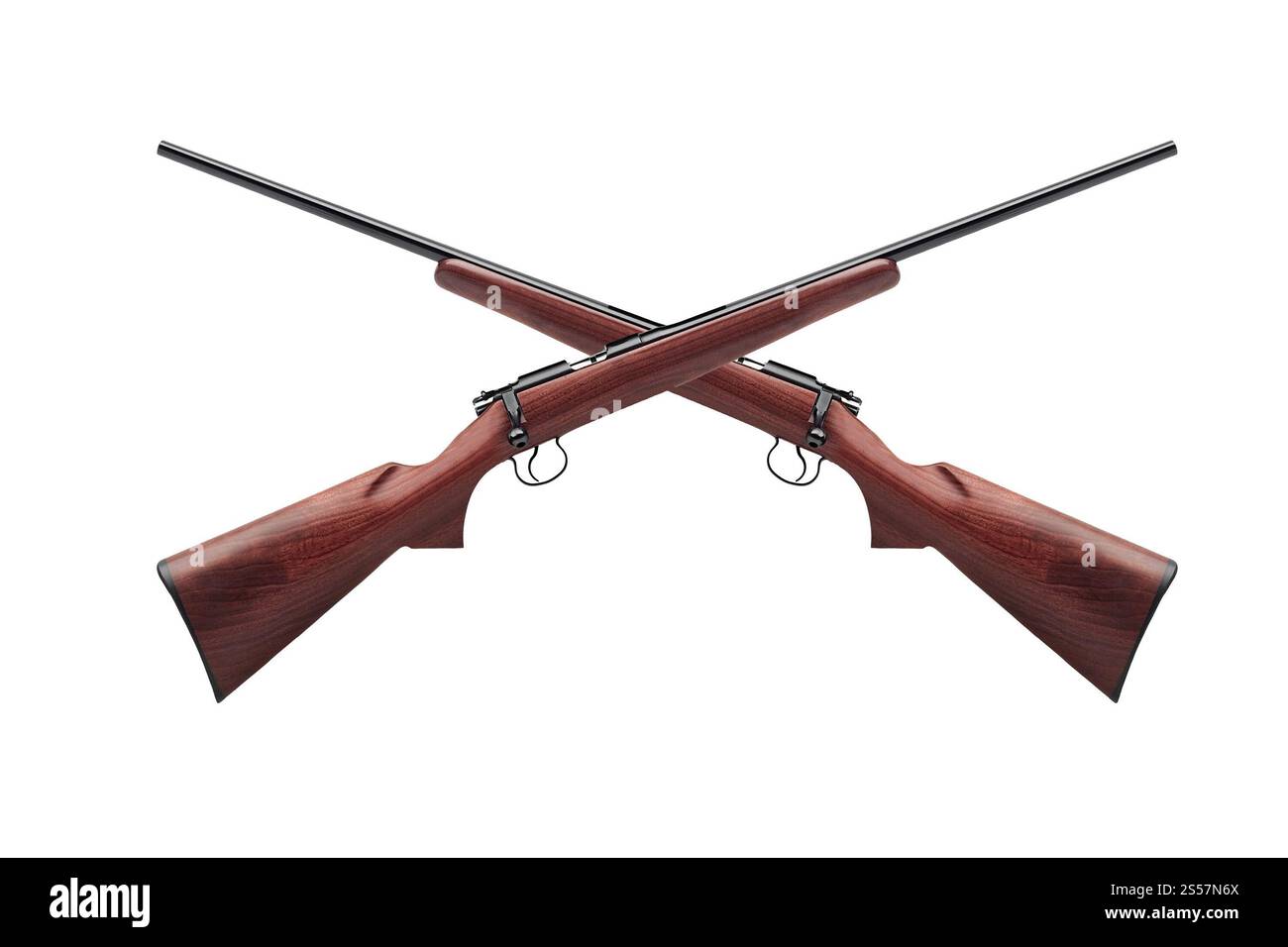 crossed rifles isolated on white background. crossed rifles isolated on ...