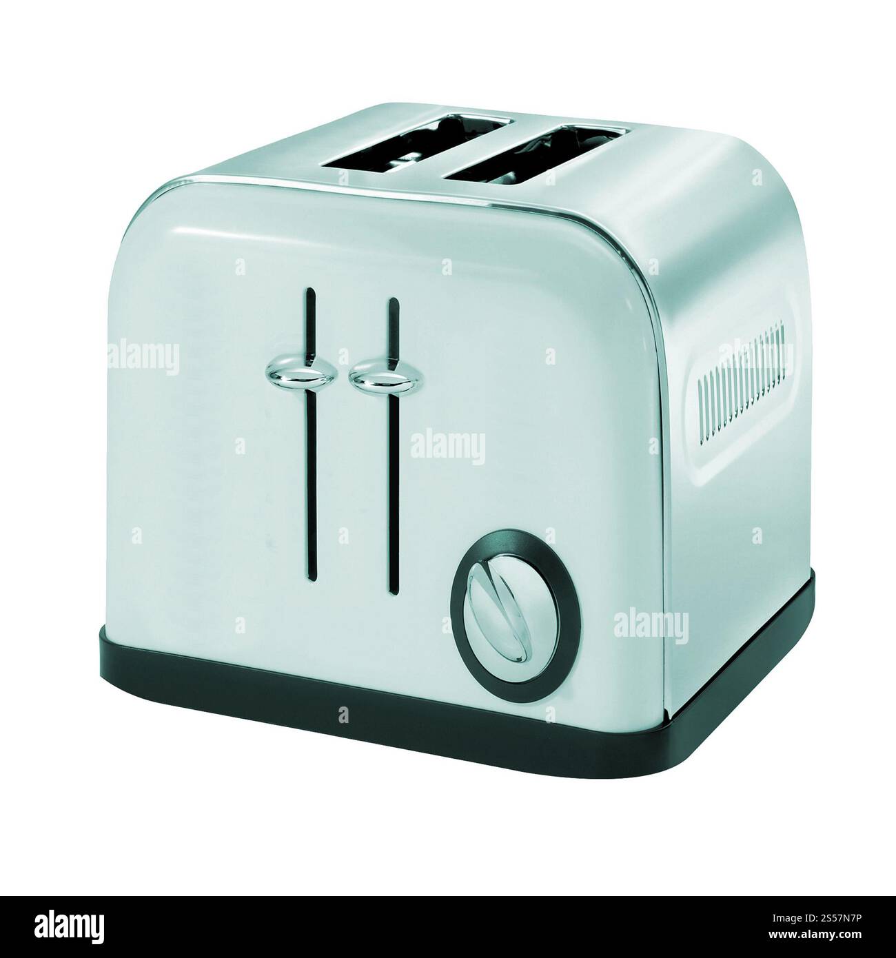 Common chrome toaster isolated on white background. Common chrome ...