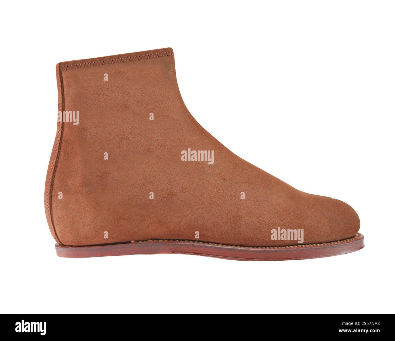 brown suede leather shoe isolated on white background. brown suede ...