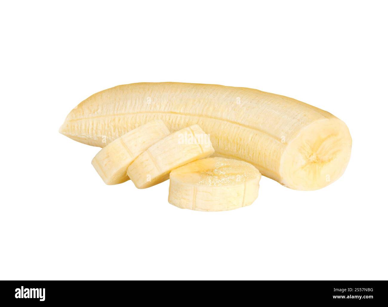 Sliced banana isolated on white. Sliced banana Stock Photo - Alamy
