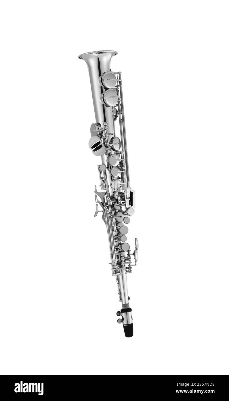 Soprano Saxophone isolated on white background. Soprano Saxophone Stock ...