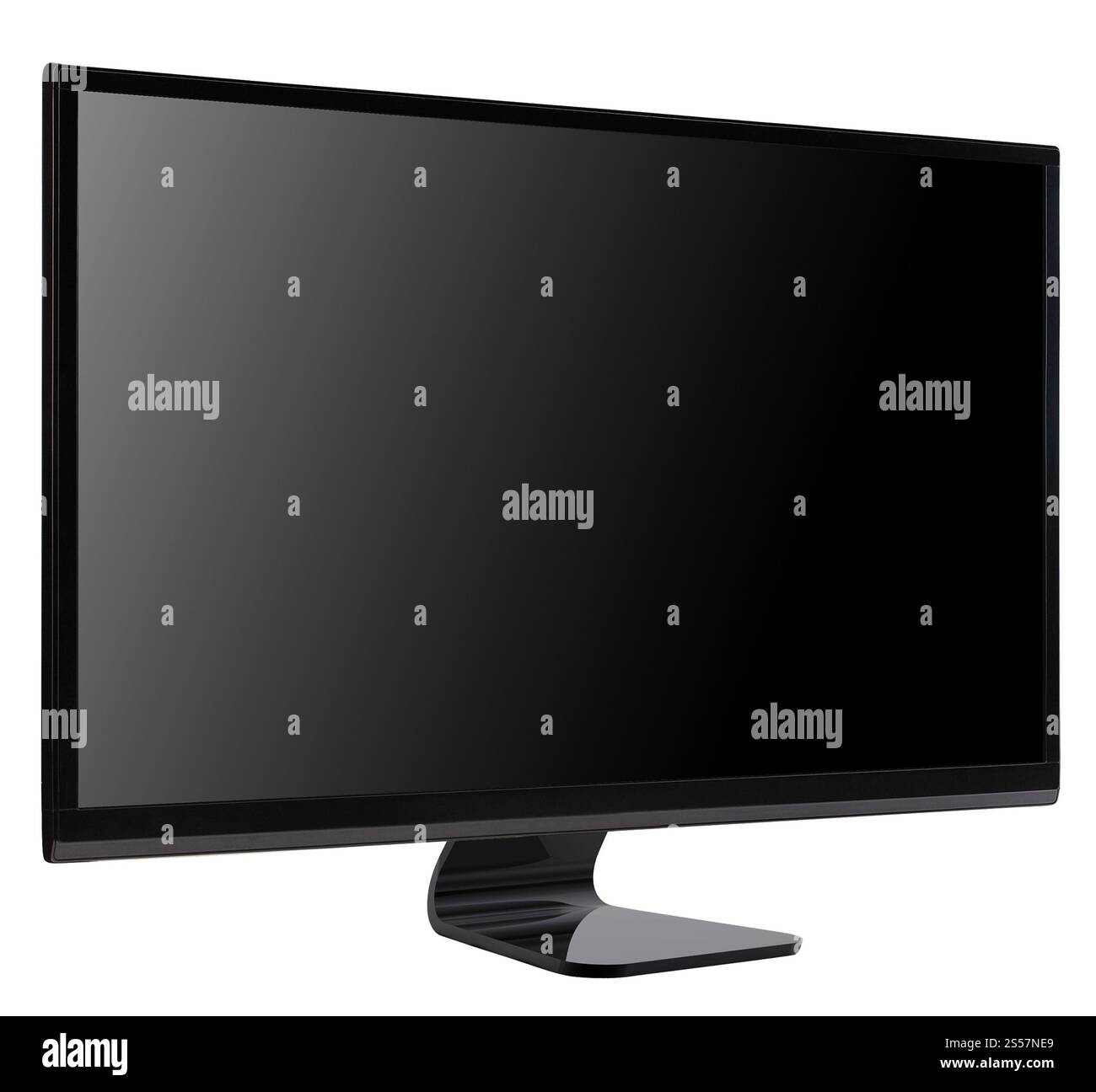 Computer monitor, Wide screen isolated on white background. Computer ...