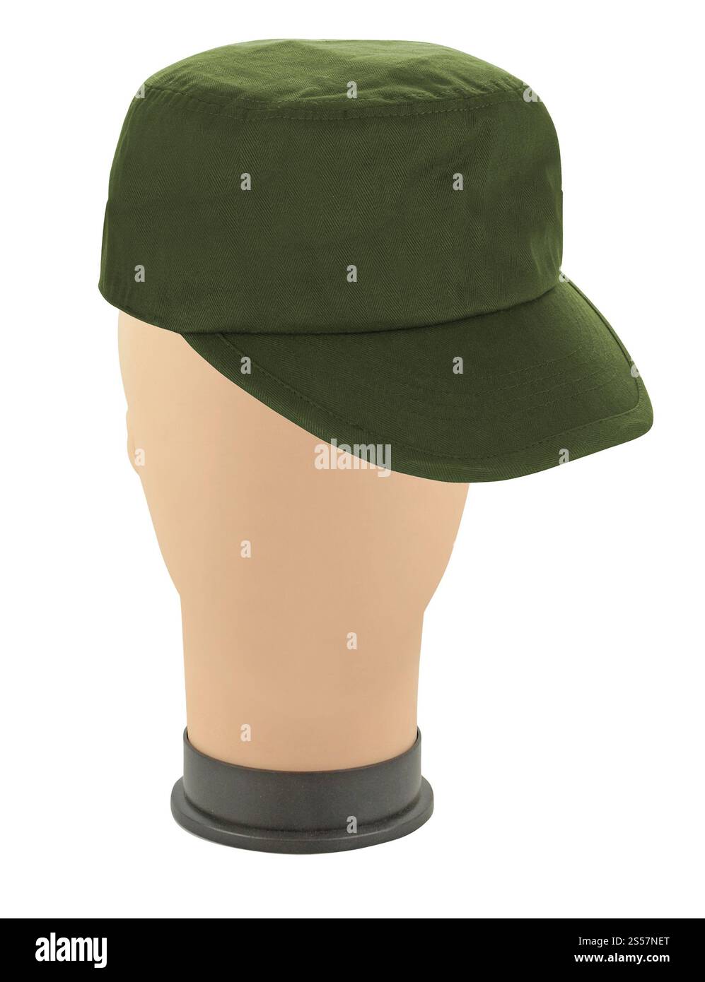 green baseball cap on a Manik isolated on white background. green ...