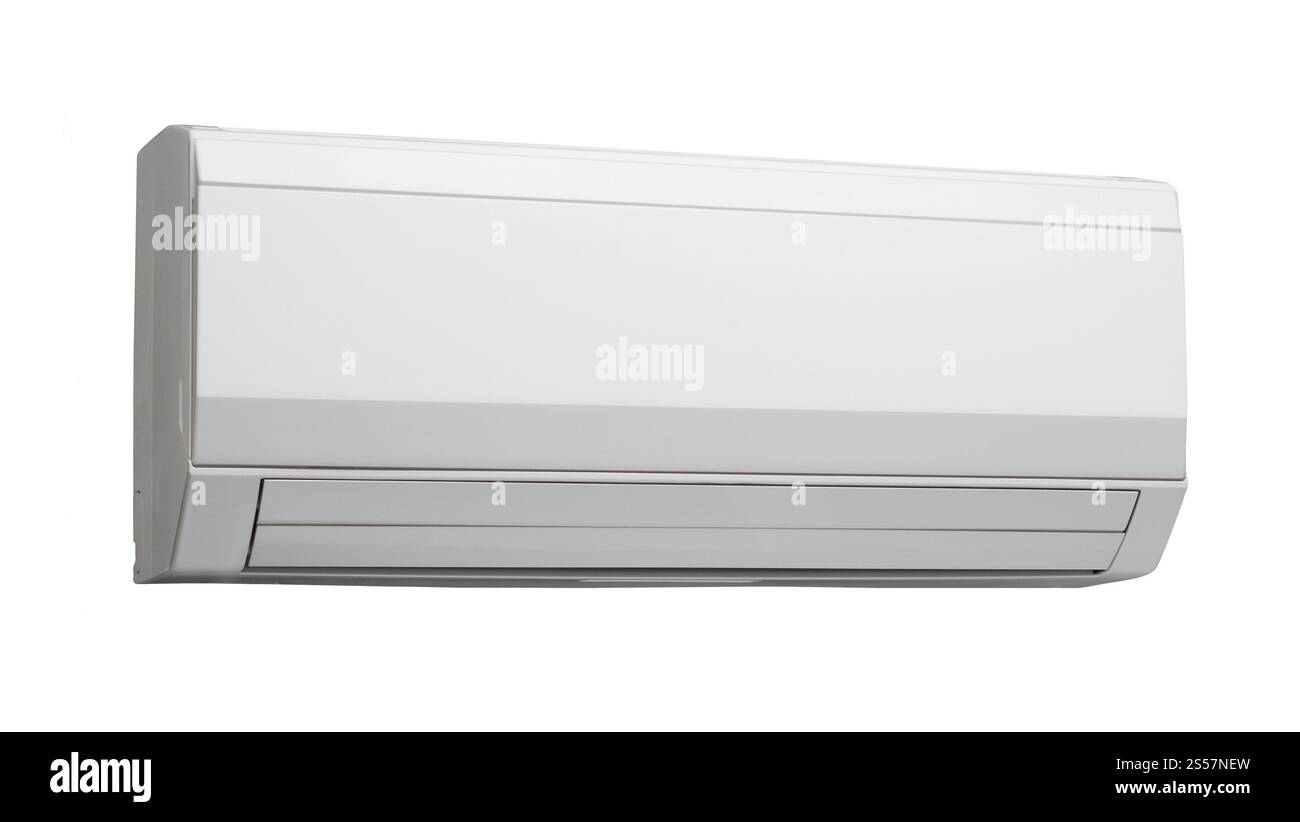 White color air conditioner machine isolated on white background. White ...