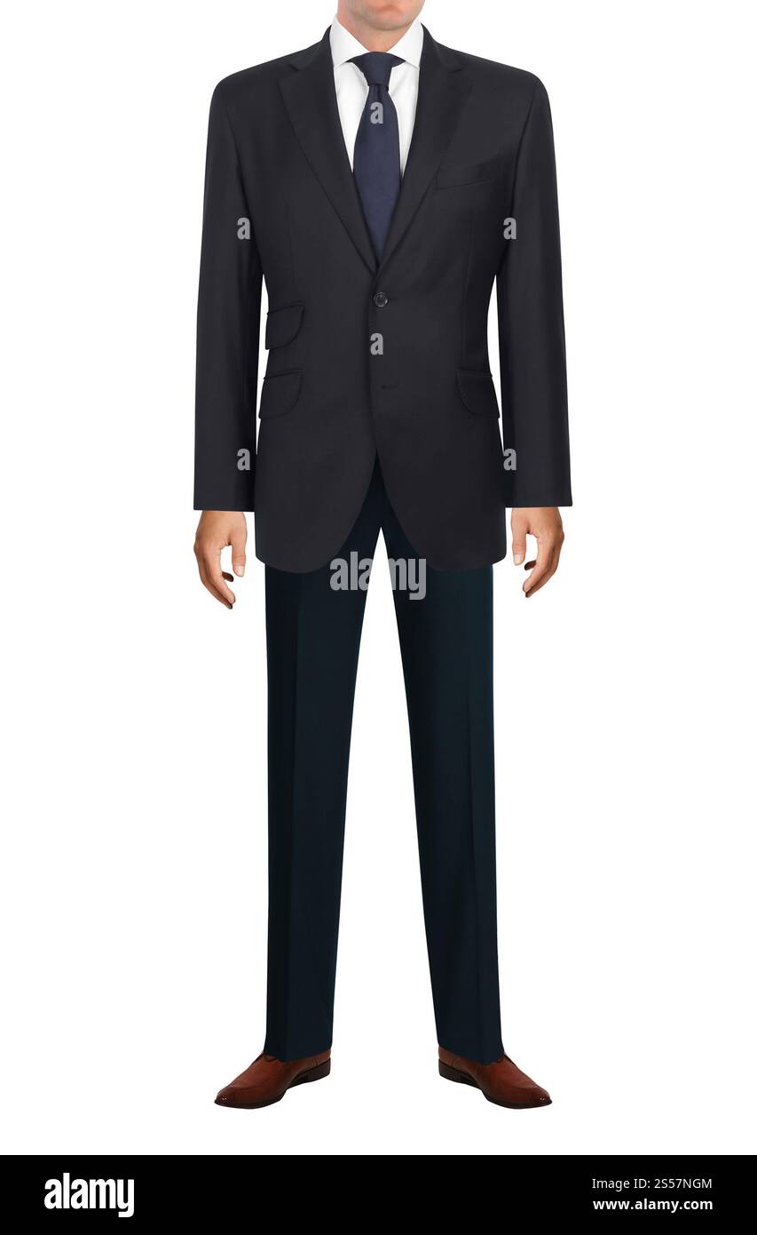Well-dressed man in suit and tie isolated on white background. Well ...
