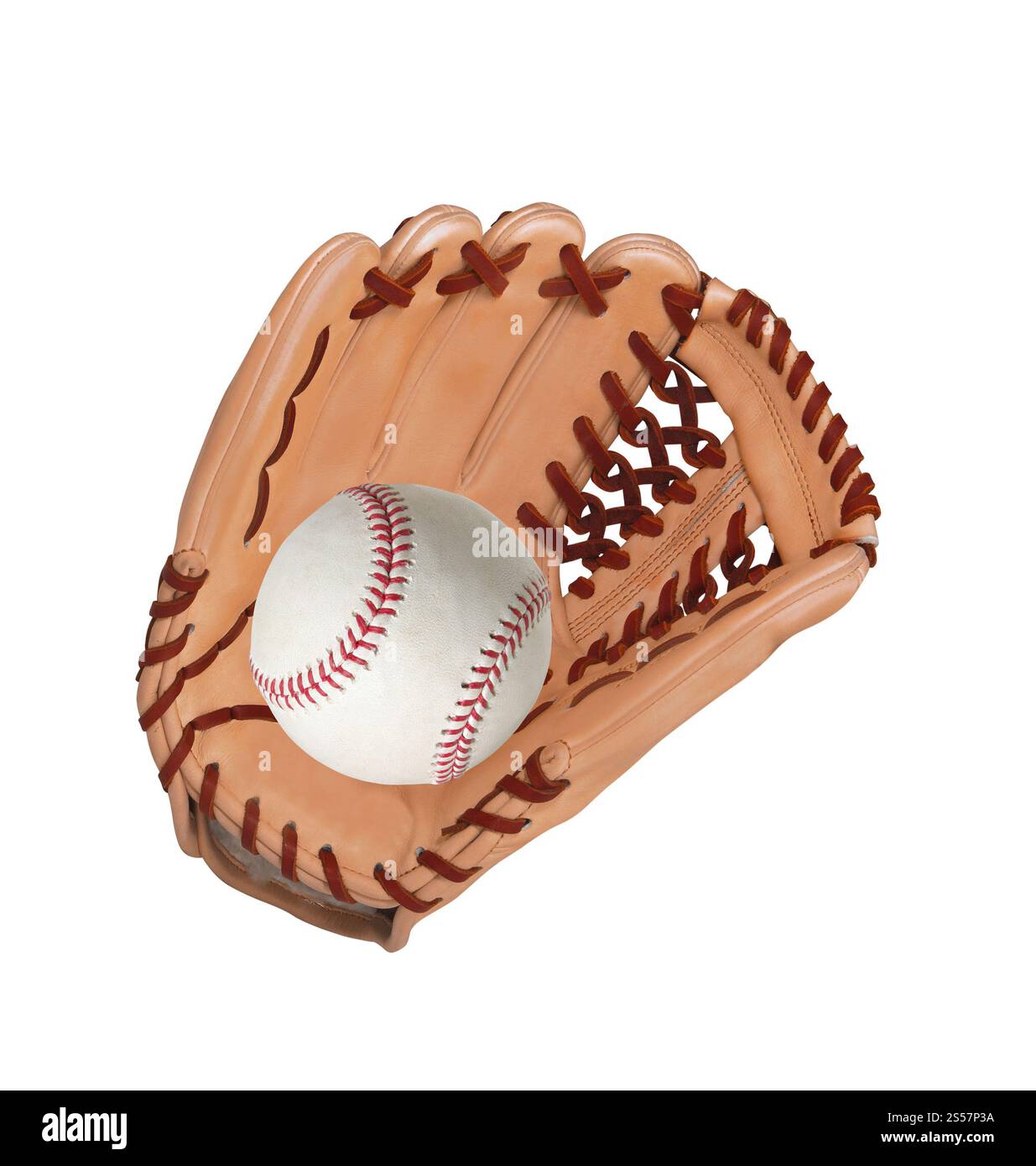baseball inside glove isolated on white background. baseball inside ...
