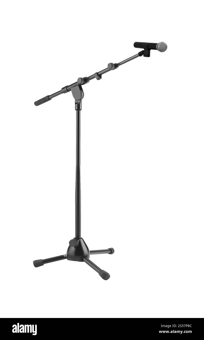 Microphone and stand isolated on white background. Microphone and stand ...