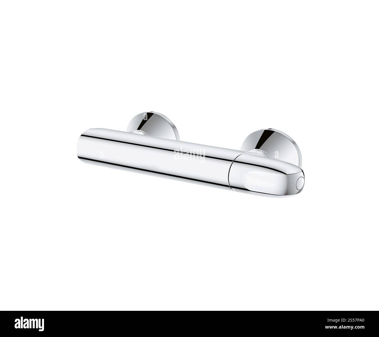 Shiny Shower Water Chrome Faucet Isolated on White Background. Shiny ...