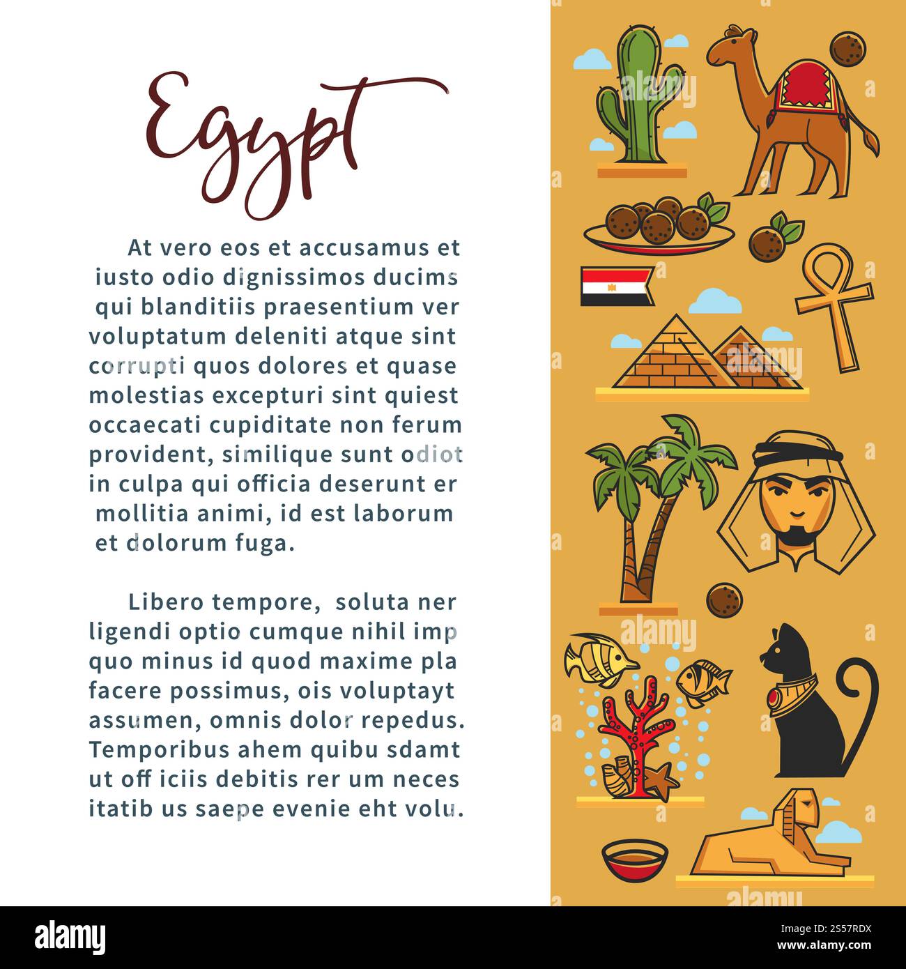 Egypt travel information poster for tourism agency of Egypt landmark ...