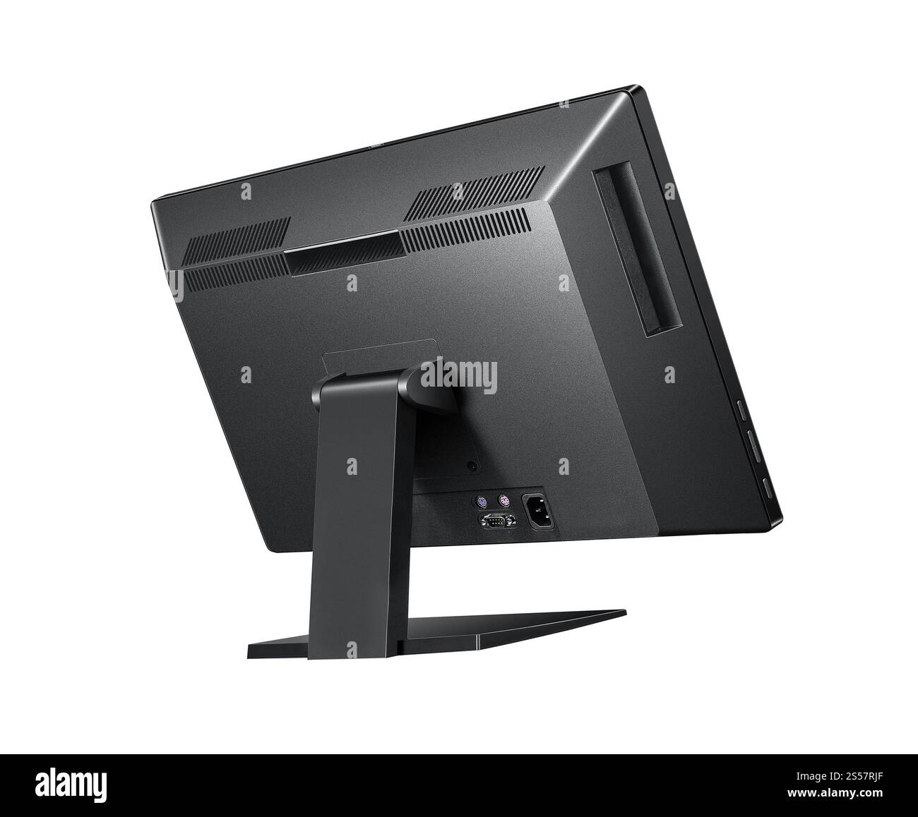 Monitor fro behind isolated on white background. Monitor fro behind ...