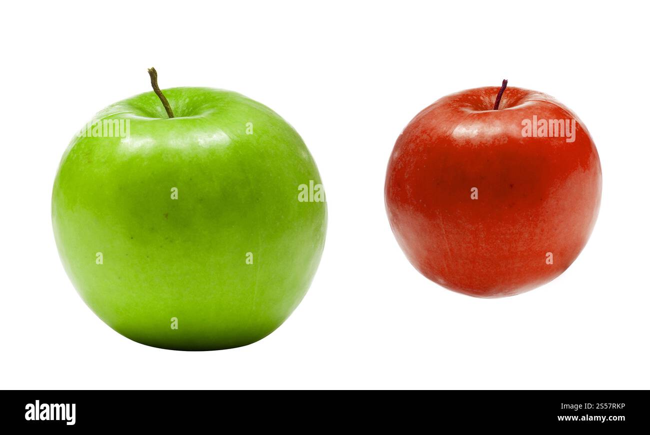 A green with red apples isolated on white background. green with red ...