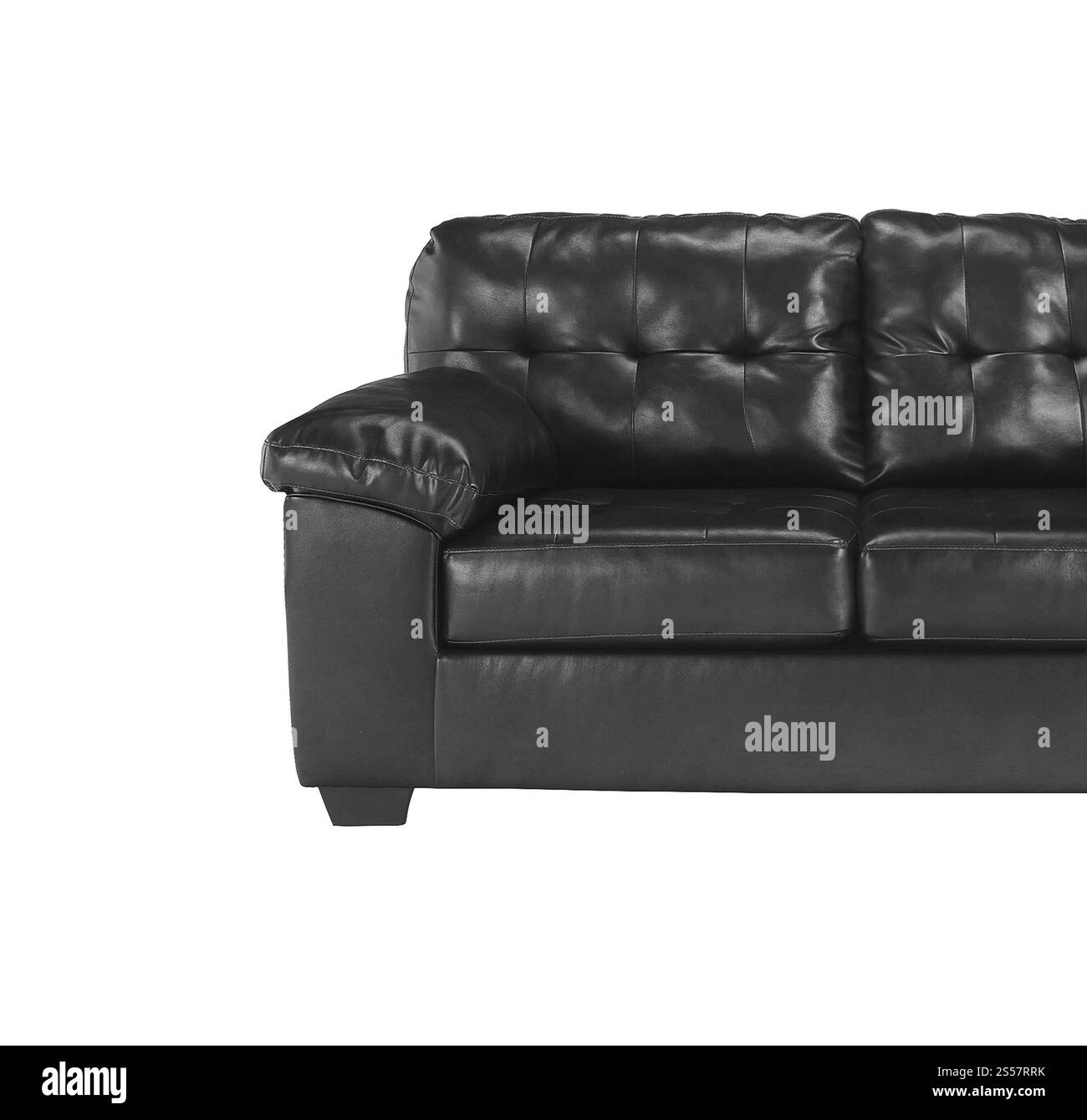 Black sofa isolated on white background. Black sofa close up Stock ...