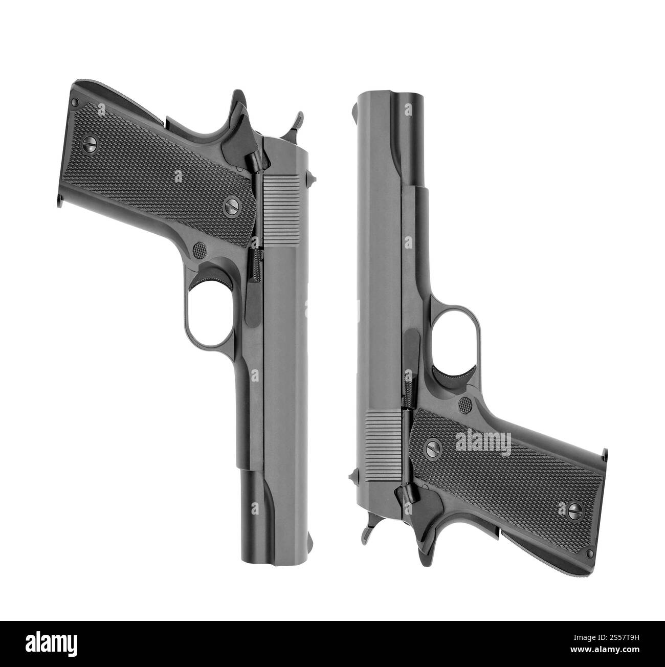 Pistol isolated on white background. Pistols isolated Stock Photo - Alamy
