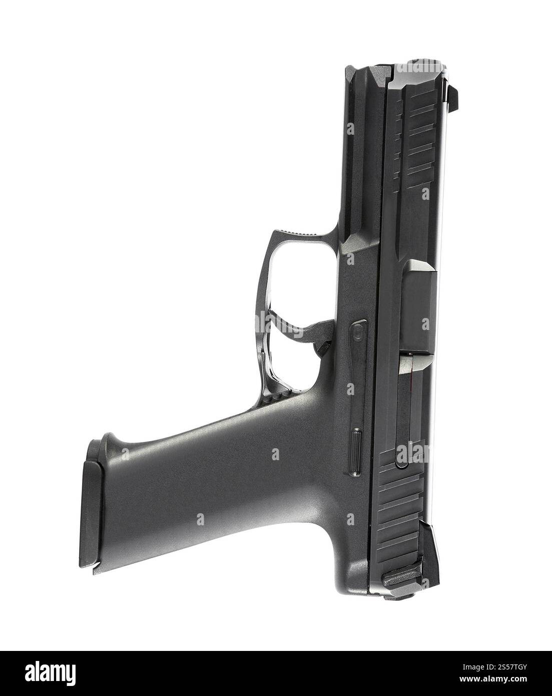 9mm semi-automatic pistol isolated on white background. 9mm semi ...