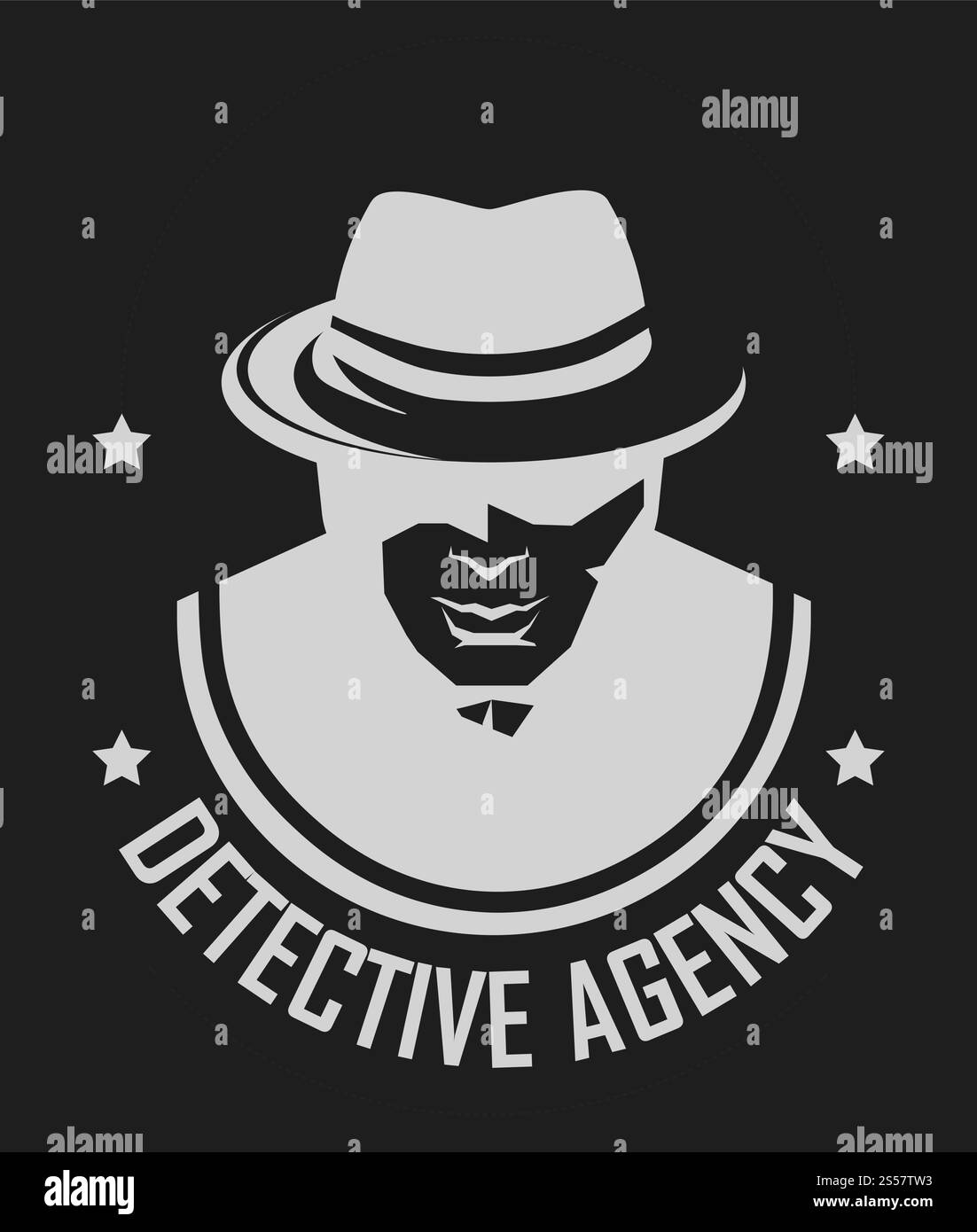 Private detective logo of vector man in hat for investigation service ...