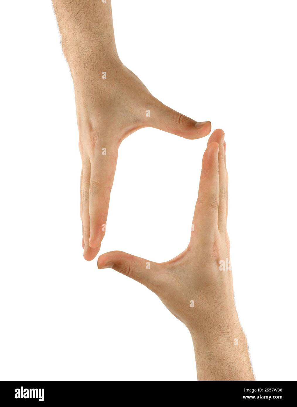 hands framing comosition isolated on white background. hands framing ...