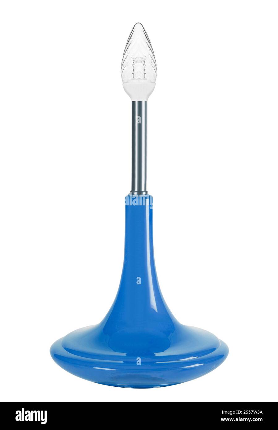 metallic and blue lamp isolated on white background. metallic and blue ...