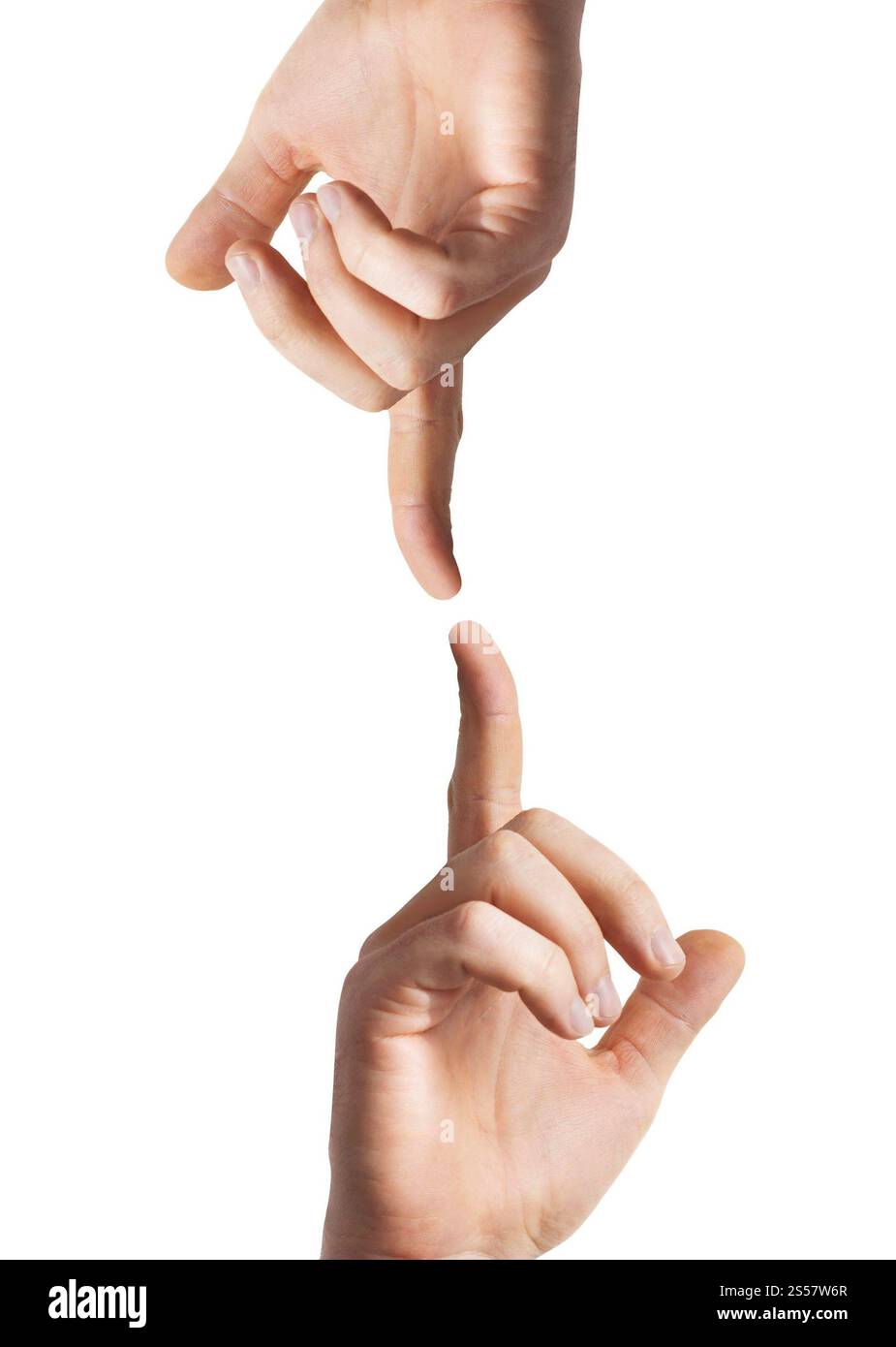 Touching fingers isolated on white background. Touching fingers ...