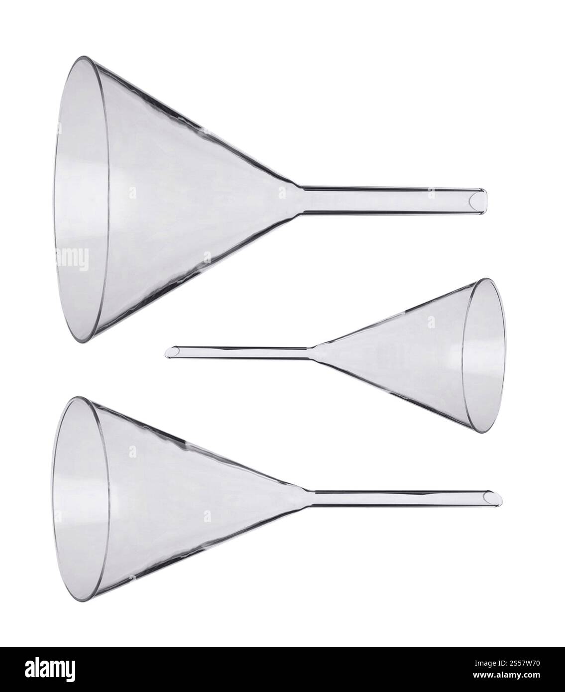 chemical funnels isolated on white background. chemical funnels ...