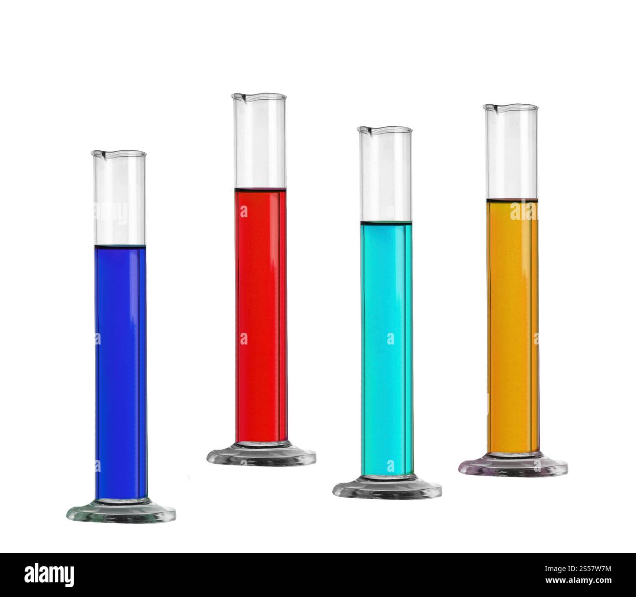 Chemical glass equipment. Test-tubes isolated on white background ...