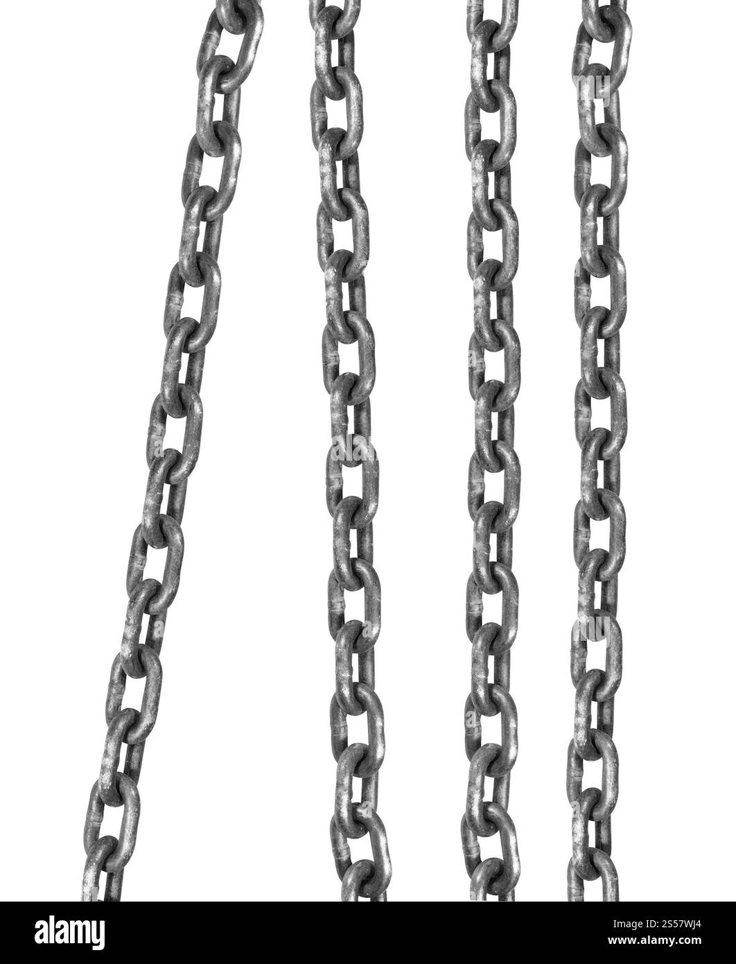 connected flexible series of metal links close up. connected flexible ...