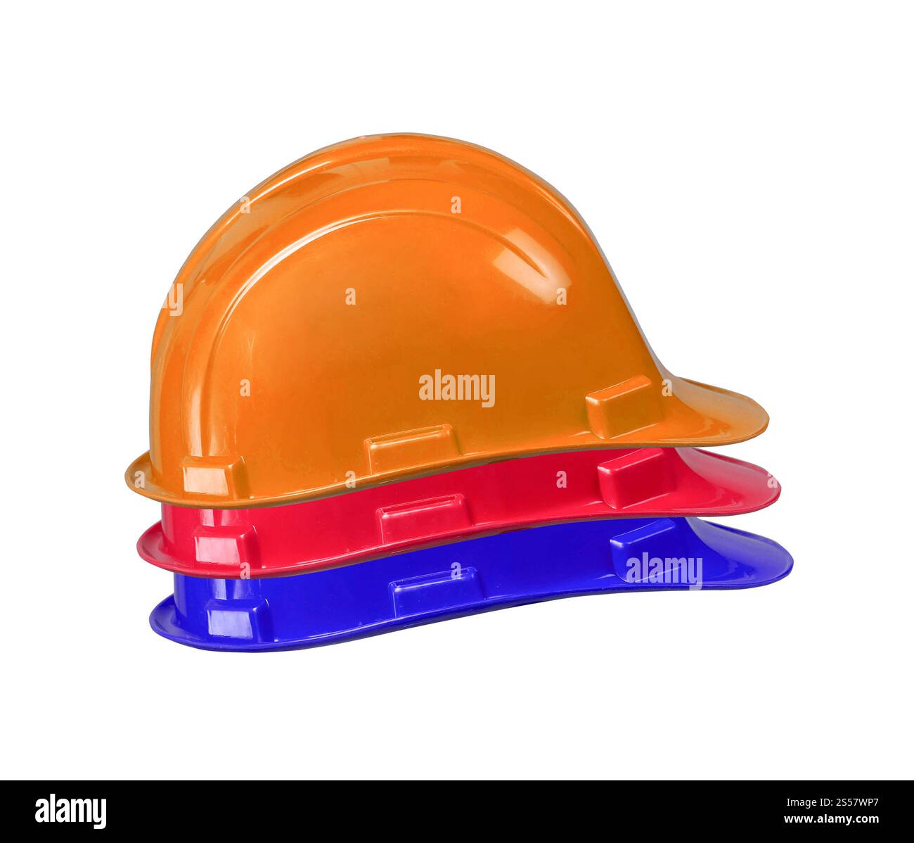 safety helmets on white background. safety helmets Stock Photo - Alamy