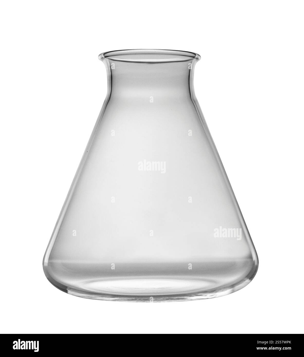 Empty triangle retort isolated on white background. Empty triangle ...