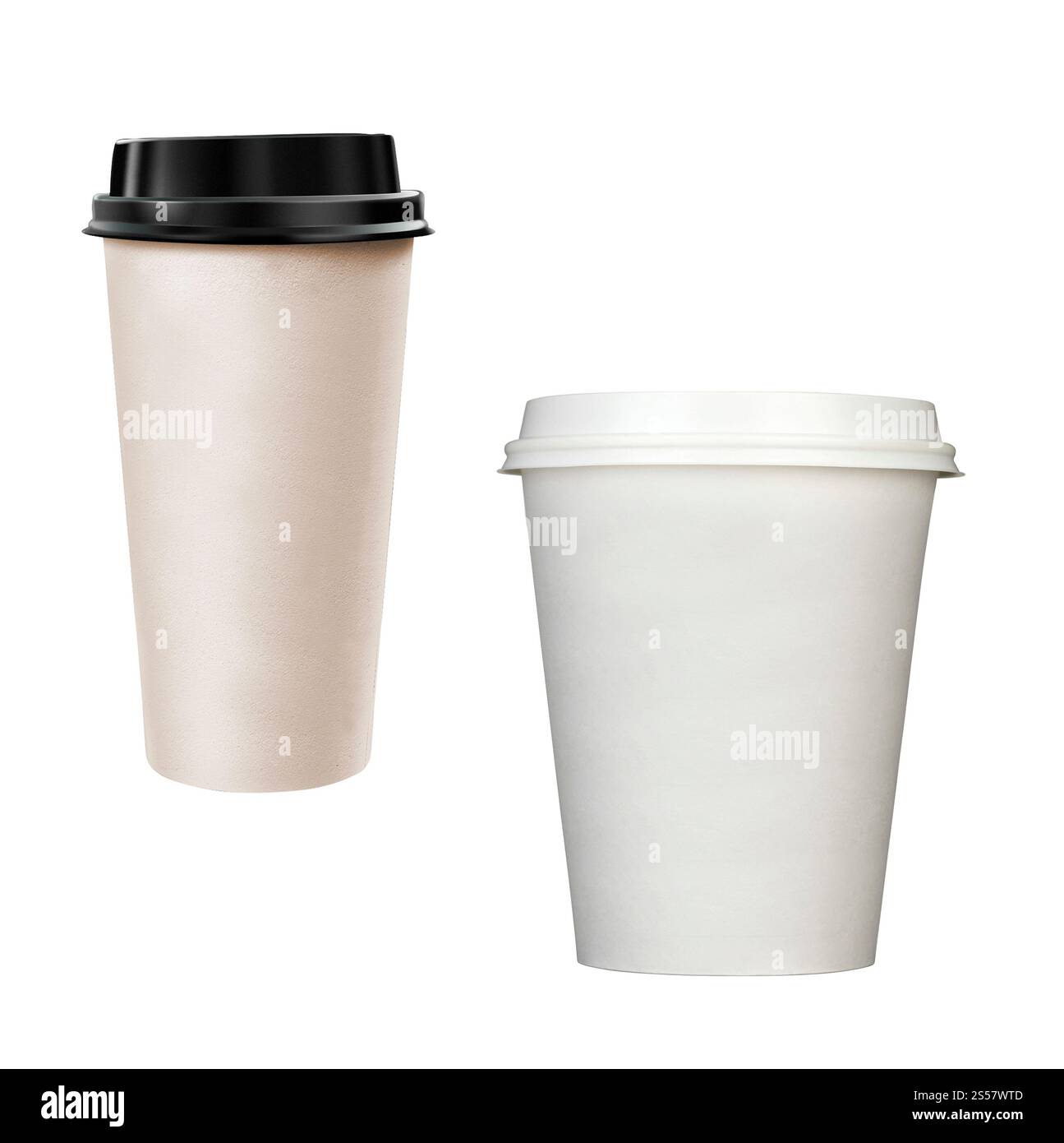 Two white disposable cups Cut Out Stock Images & Pictures - Alamy