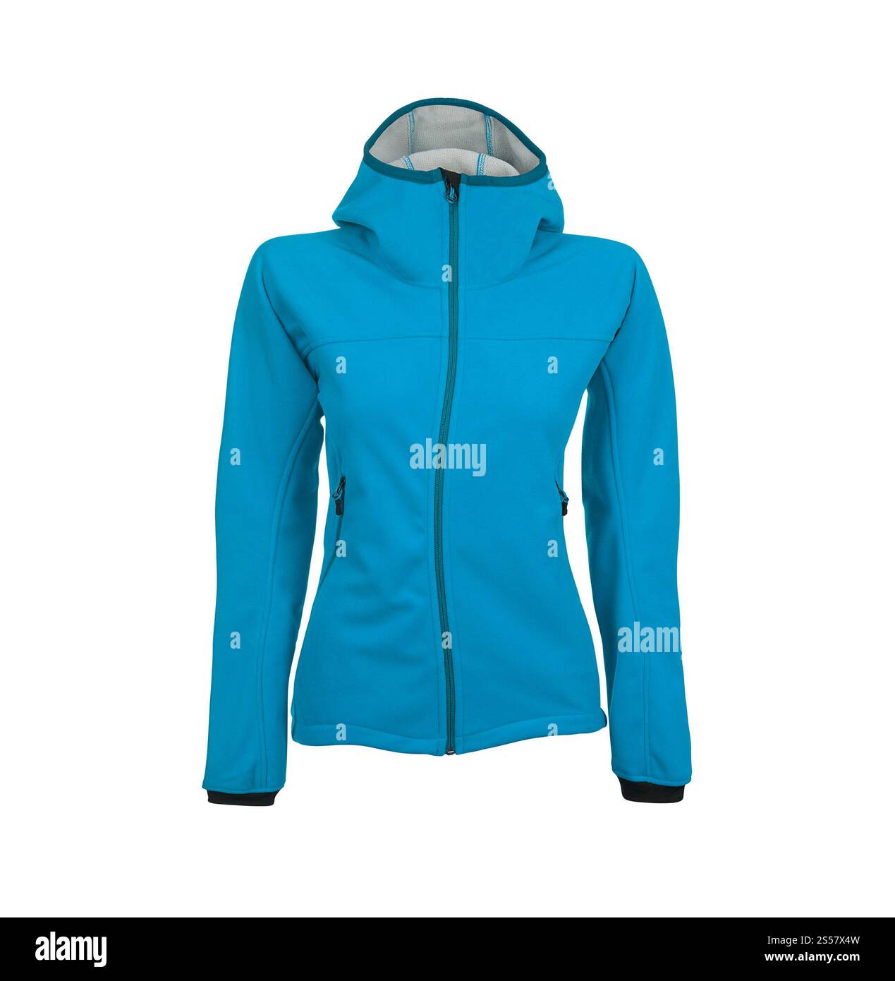 Blue quilted jacket isolated on white background. Blue quilted jacket ...