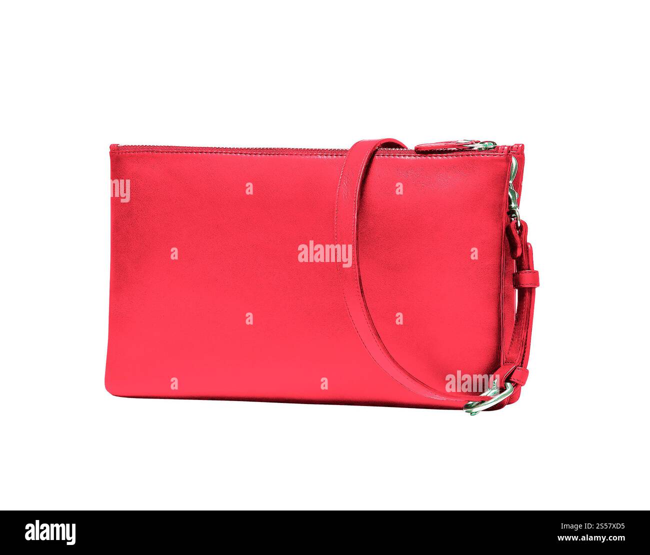 Red Leather Purse isolated on white background Stock Photo - Alamy