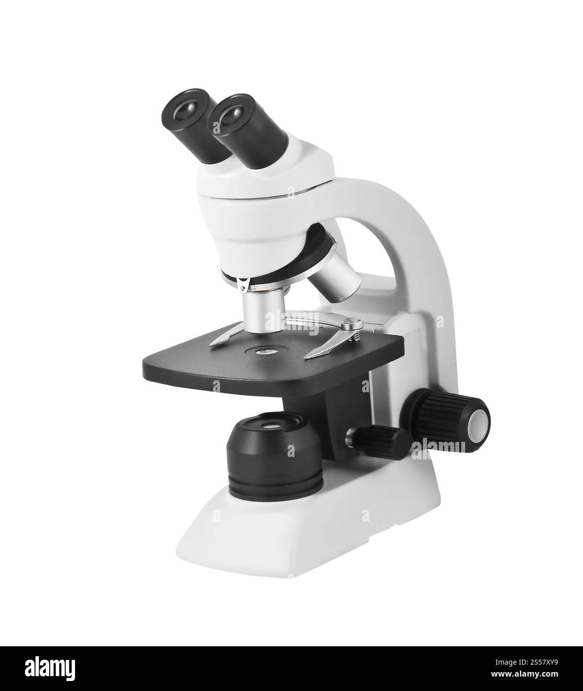 Microscope isolated on white background Stock Photo - Alamy