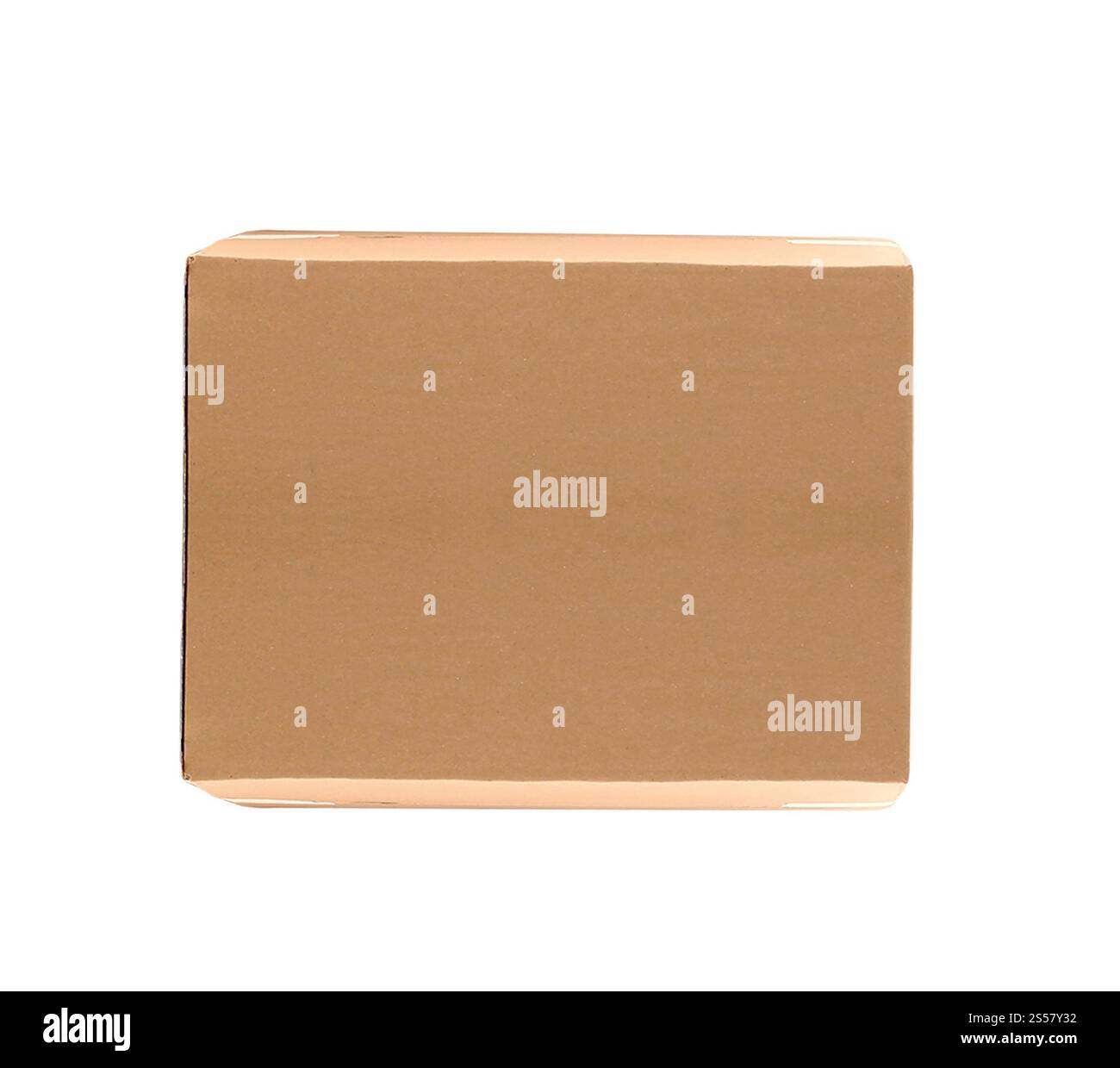 simple brown carton box isolated on white background Stock Photo - Alamy
