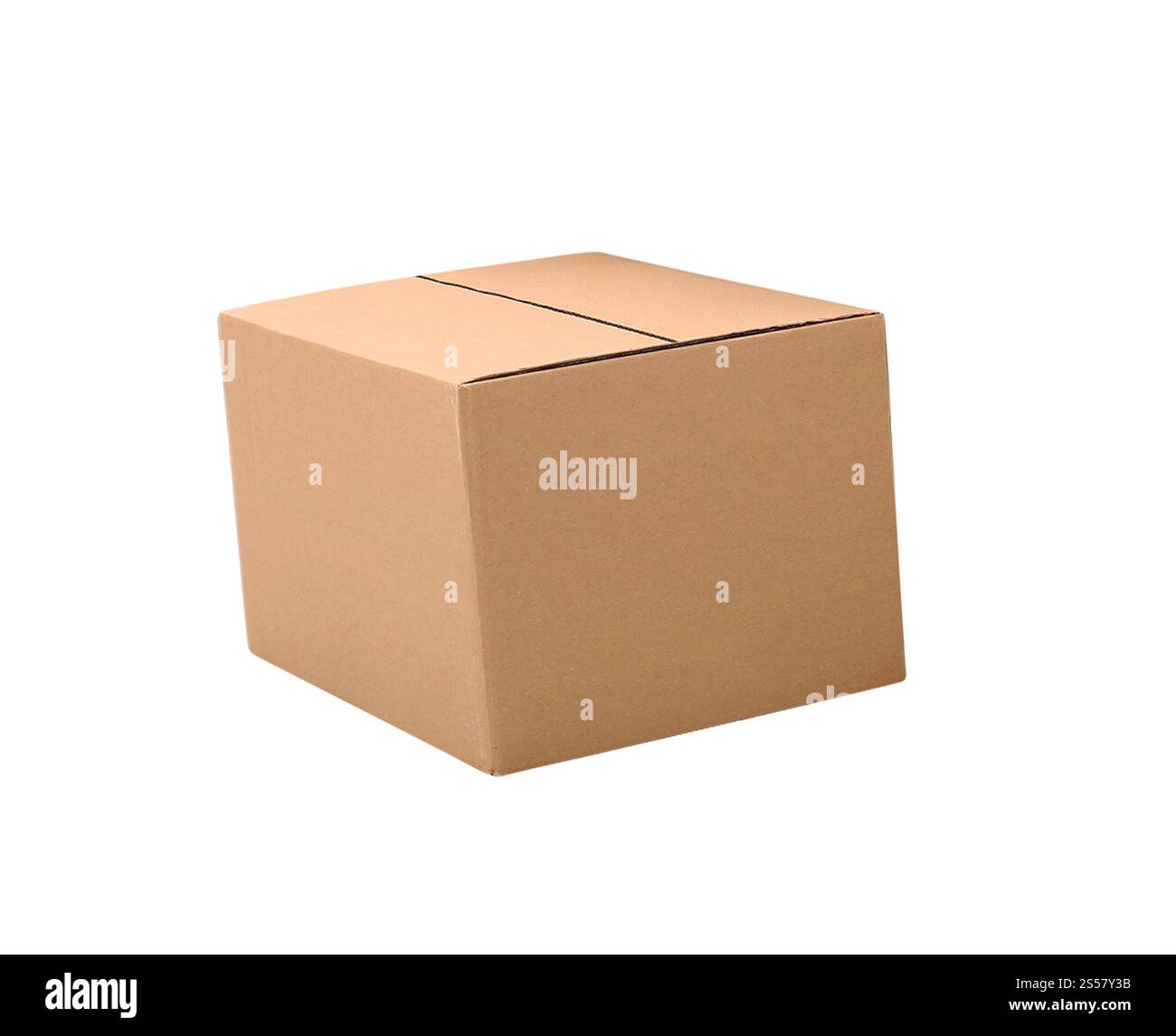 simple brown carton box isolated on white background Stock Photo - Alamy