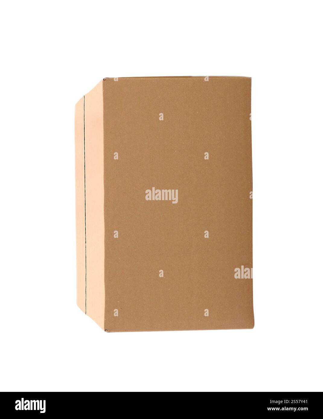 simple brown carton box on white background Stock Photo - Alamy