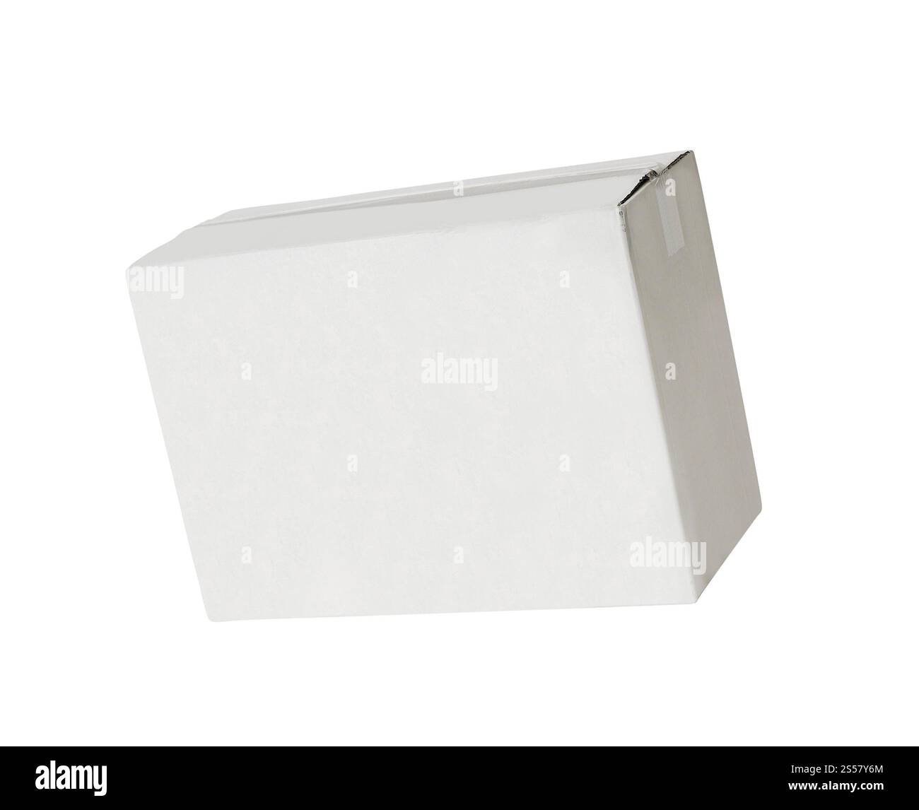 Closed cardboard box taped up and isolated Stock Photo - Alamy