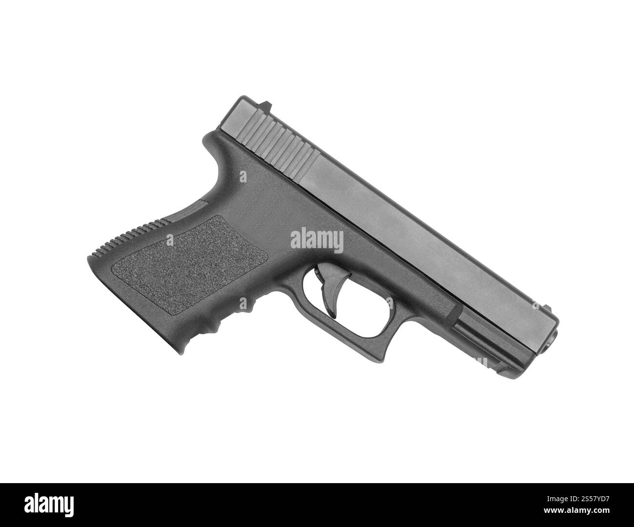 automatic hand gun on white background Stock Photo - Alamy