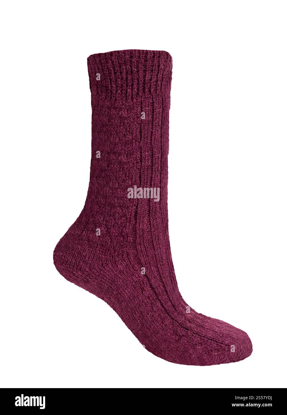 Red sock on white background Stock Photo - Alamy