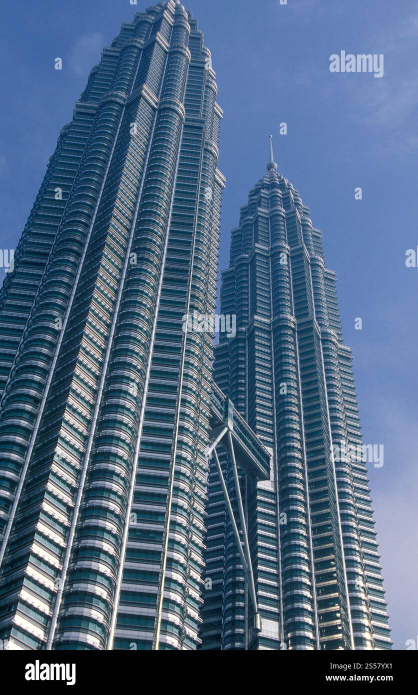 the architecture of the Petronas Twin Towers in the city of Kuala Lumpur in Malaysia. Malaysia ...