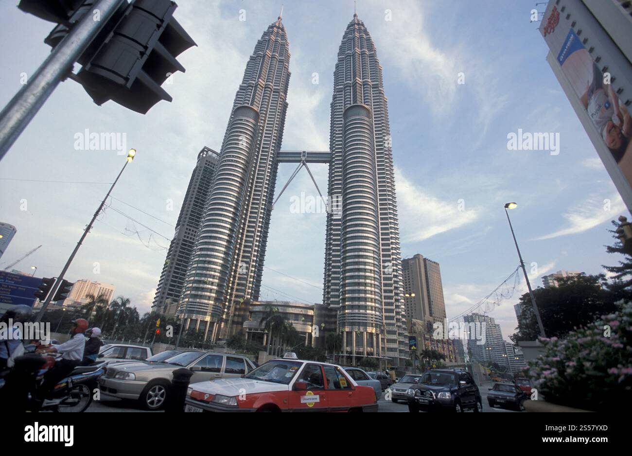 the architecture of the Petronas Twin Towers in the city of Kuala Lumpur in Malaysia. Malaysia ...
