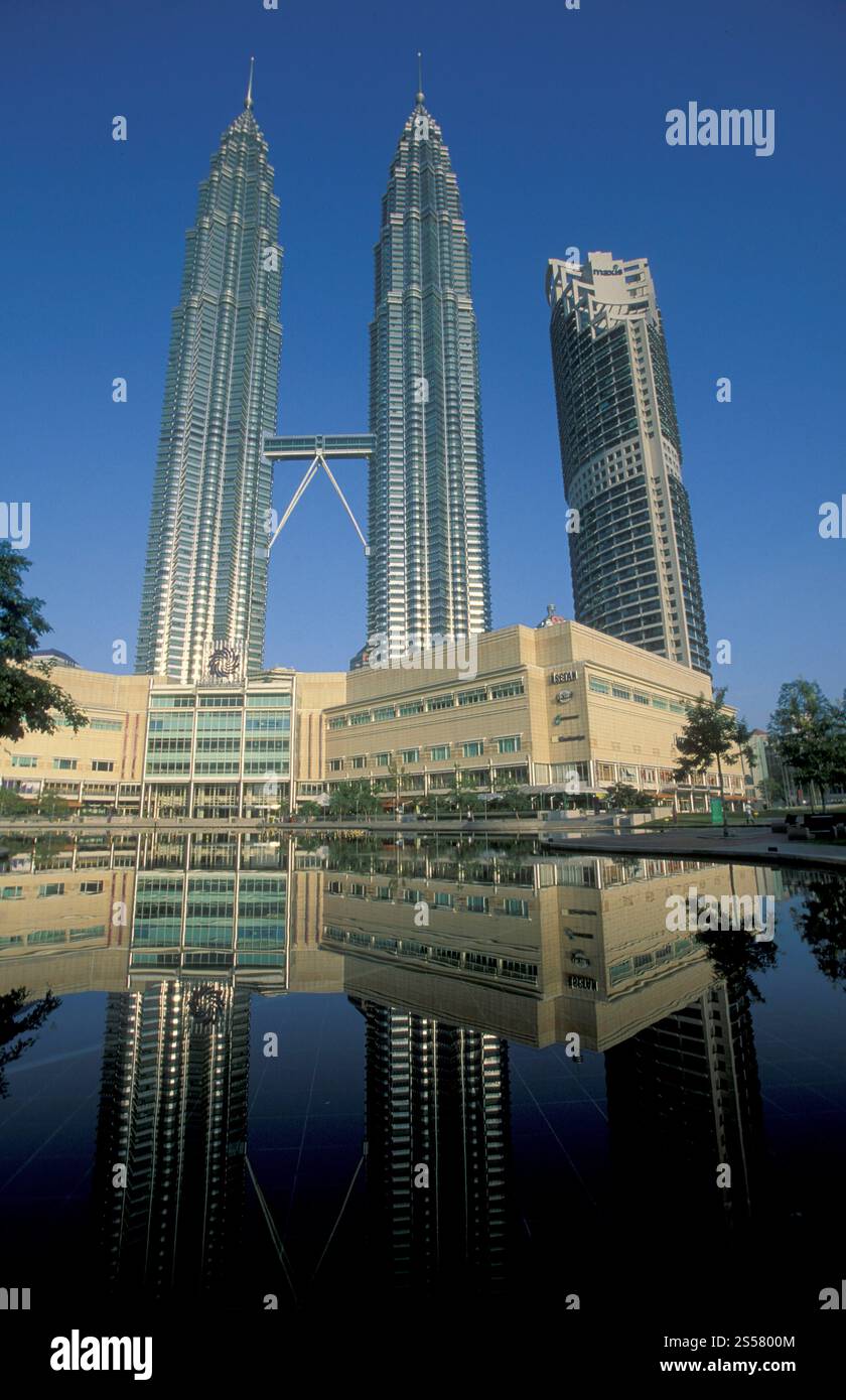 the architecture of the Petronas Twin Towers in the city of Kuala Lumpur in Malaysia. Malaysia ...