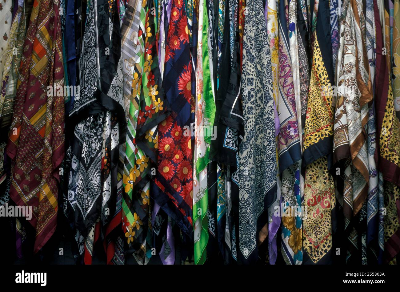 Textile Shops at the Marketstreet in the Old Town and China Town in the ...