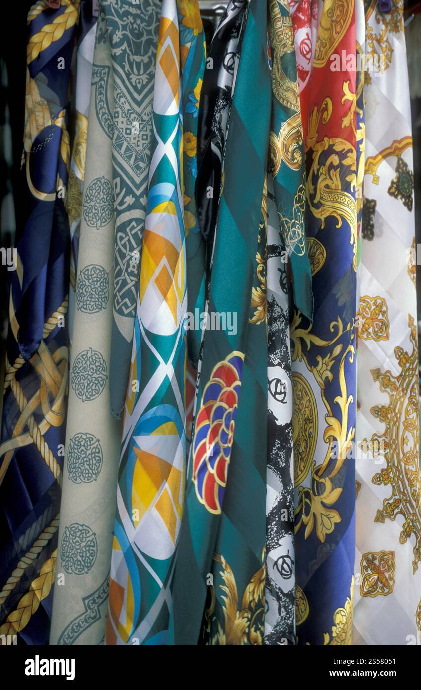 Textile Shops at the Marketstreet in the Old Town and China Town in the ...