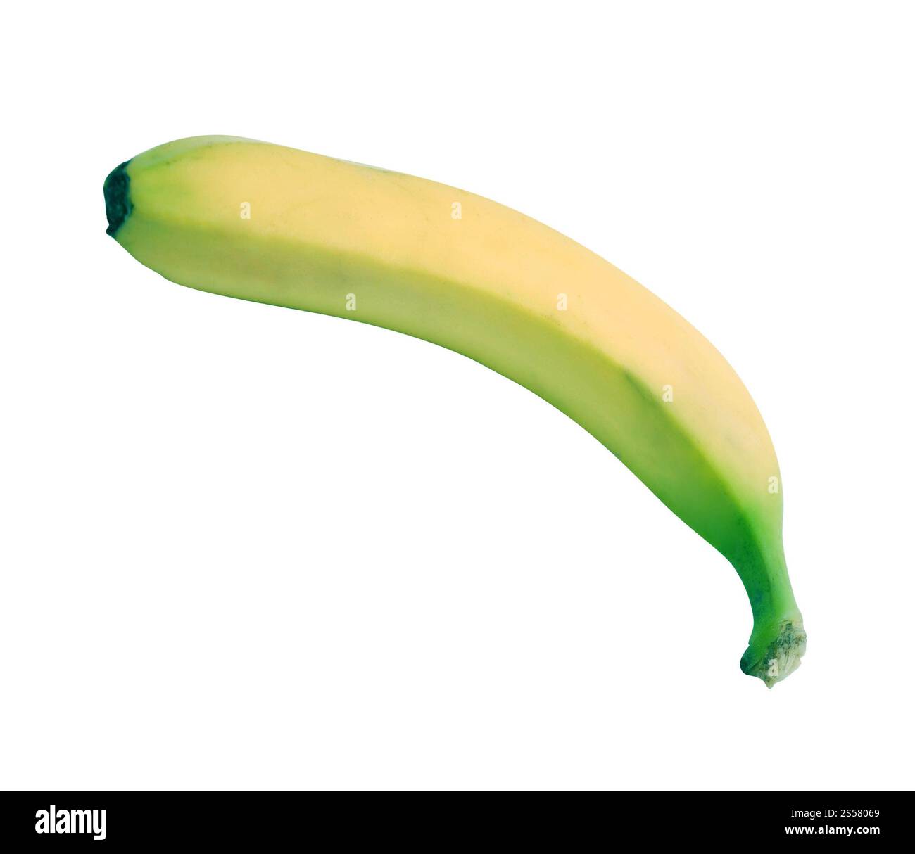 Single banana isolated on white background. Single banana against white ...
