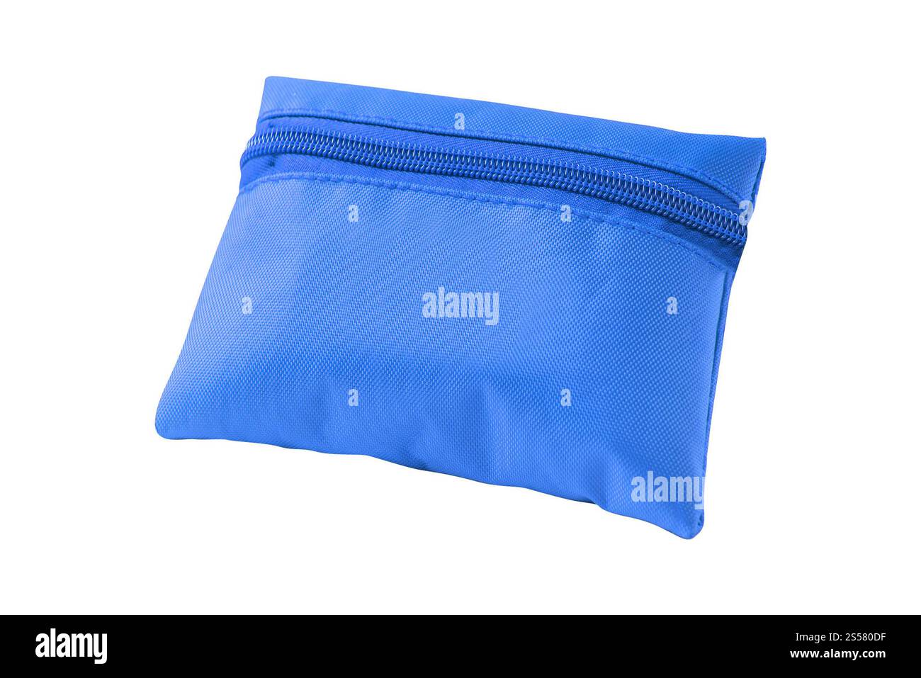 Blue pencil-case isolated on a white background. Blue pencil-case ...