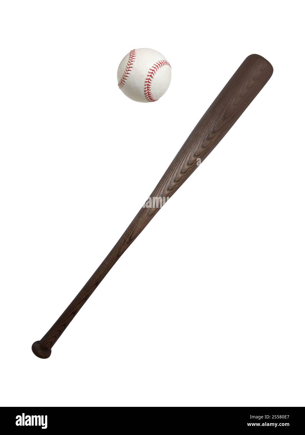 baseball ball and bat isolated on white background. baseball ball and ...