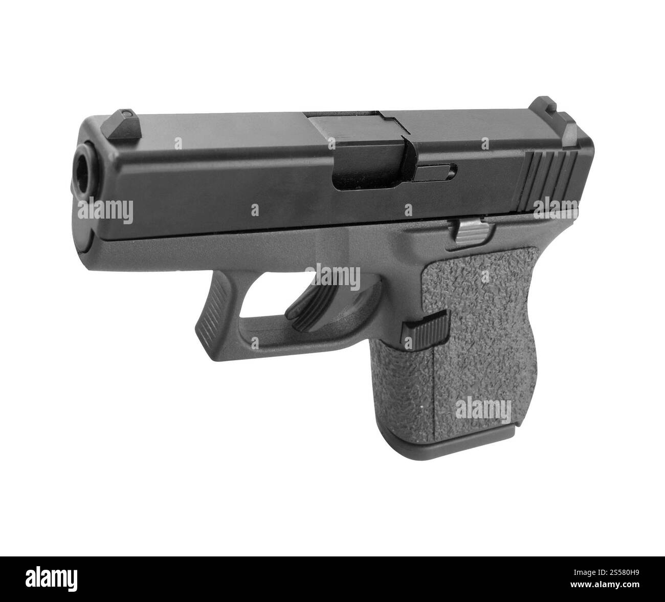 automatic hand gun on white background. automatic hand gun Stock Photo ...