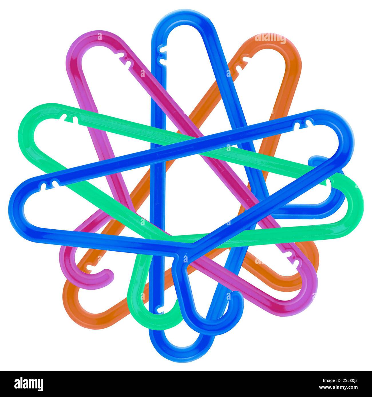 Plastic hangers for shirt,coat and pants isolated on white background ...