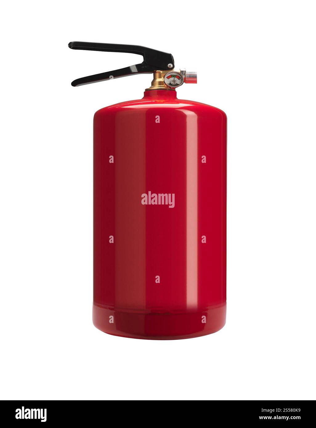 Red fire extinguisher isolated on white background. Red fire ...