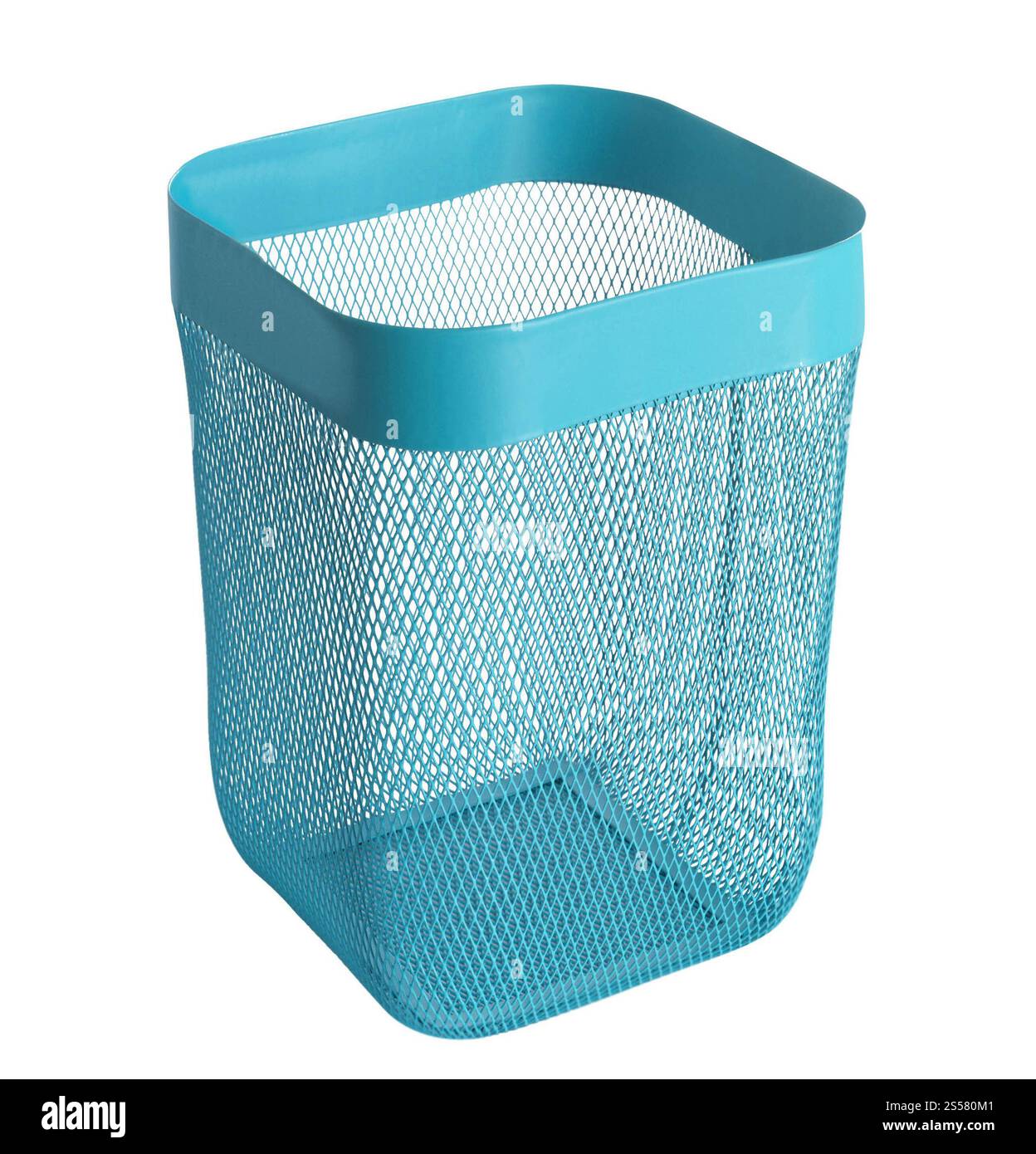 Empty new plastic blue basket isolated on white background. Empty new ...